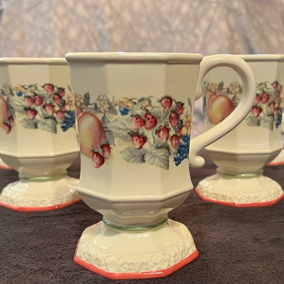 Avon | Kitchen | Avon Sweet Country Harvest Footed Pedestal Coffee Cups ...